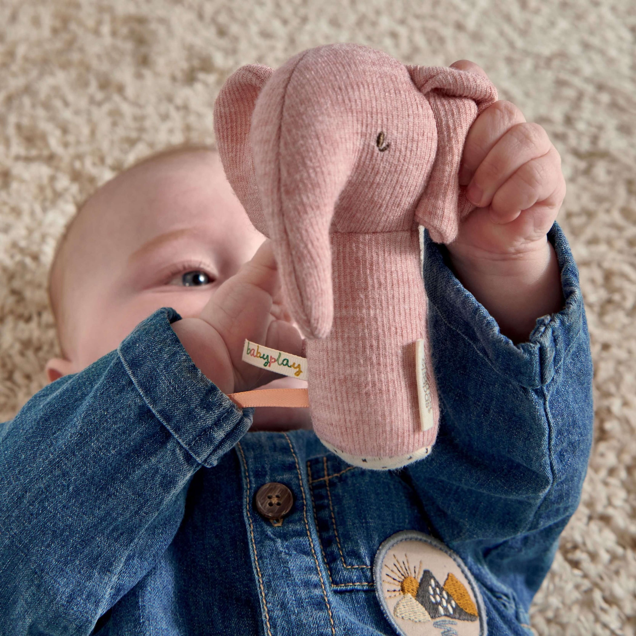 Mamas and Papas Edie Elephant Mini Rattle — The Kids Department